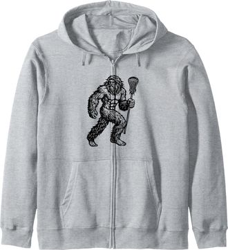 Giant Step Design Co. LaxSquatch! Vintage Sasquatch Lacrosse Player Funny Lax Kapuzenjacke