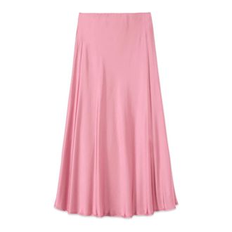 Oltre A-Linien-Rock aus Viskosesatin - - Skirts - Damen - Rosa - L