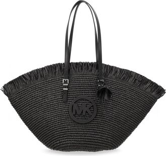 Michael Michael Kors Womens Tote Bag Lg Fan Black Polypropylene Shoulder