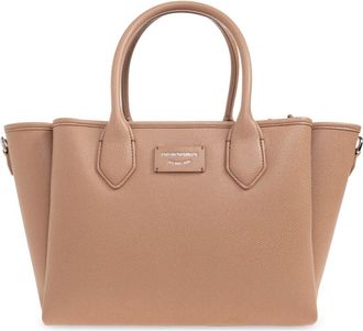 Emporio Armani Femme, Sacs, Beige, Taille: ONE Size Sac avec logo imprimé
