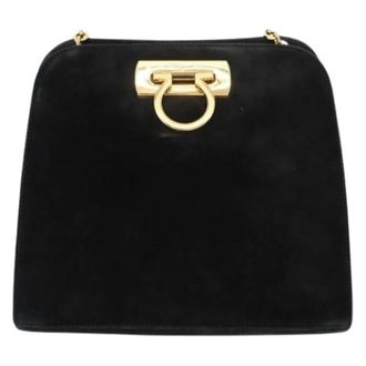 Ferragamo Pre-owned Wildleder Schultertasche - - Pre-owned - Damen - Schwarzk - ONE SIZE