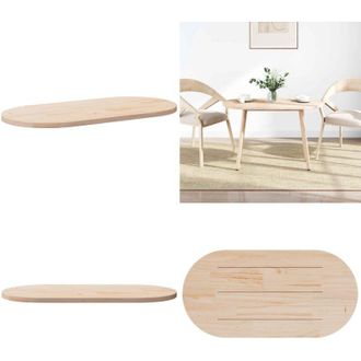 vidaXL Dessus de table 100x50x2,5 cm bois de pin massif ovale - Dessus De Table - Plateau De Table - Bois De Pin - Table Basse - Table Dappoint - Home &