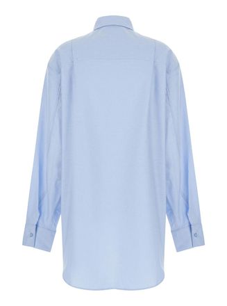 Andamane Womens Light Blue Cotton Blend Shirt With Buttons Blouses