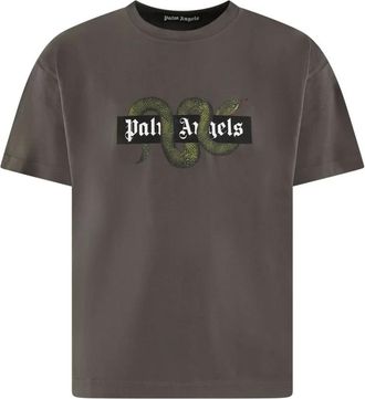 Palm Angels Homme, Tops, Gris, Taille: L T-shirt Snake Box Gris