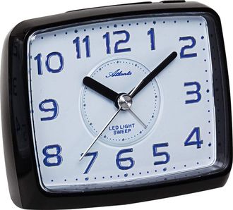Atlanta Mocassin Wecker ohne Ticken mit Licht Analog Schwarz - 1979-7