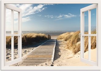 Artland ARTland Wanddeko Wandbild Alu Verbundplatte für Innen & Outdoor Bild 100x70 cm Landschaften Fensterblick T5RQ