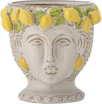 Bloomingville Creative Collection Limone Blumentopf, Gelb, Steingut, T16,5xH16 cm