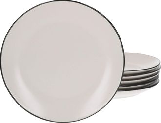 Van Well 6er Set Kuchenteller Campo Creme | Ø 19.5 cm | 6 Personen | Dessertteller | Servierteller | Gastro | edles Keramik-Geschirr