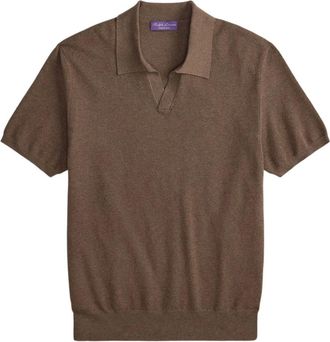 Ralph Lauren Purple Label T-Shirt mit Polokragen - Braun