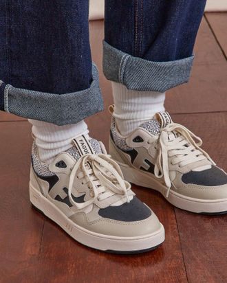 Faguo Baskets noir et dor&eacute; cuir