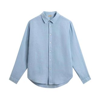 Woolrich Chemise en lin - Homme - Chemises - Bleu - Taille: XL