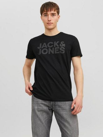 Jack & Jones Rundhalsshirt JJECORP mit Logo-Print und klassischem Rundhals mit Rundhalsausschnitt