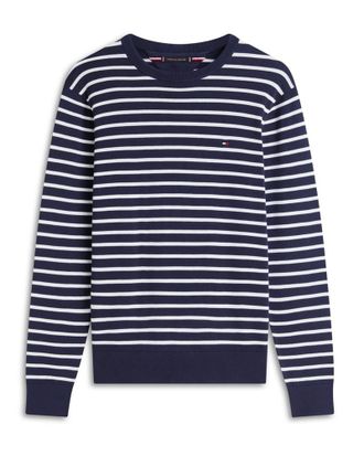 Tommy Hilfiger Leichter Pullover aus Baumwolle mit kleinem Flag-Aufn&auml;her in