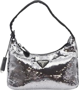 Prada Sac bandouli&egrave;re vintage en nylon pr&eacute;-poss&eacute;d&eacute; - Femme - Pre-owned - Gris - Taille: ONE Size