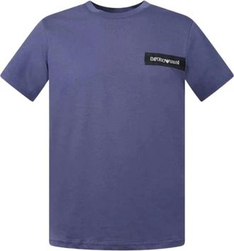 Emporio Armani Homme, Tops, Bleu, Taille: 2XL T-shirt ras du cou avec bande logo