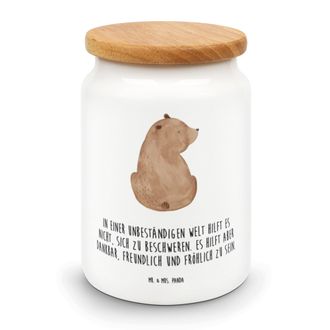 Mr. & Mrs. Panda Vorratsdose Bär Schulterblick - Geschenk, Teddy, Bärenliebe, Aufbewahrungsdose, Bären, Vorratsdosen, Frischhaltedose Mit Deckel, Weisheit, keksdosen, 
