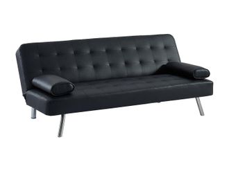 Vente-Unique Schlafsofa Klappsofa - Kunstleder - Schwarz - Michelle II
