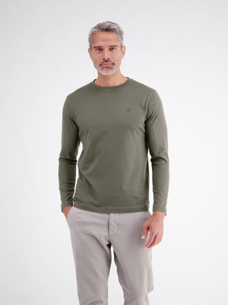Lerros Langarmshirt LERROS, Herren, Gr. 3XL, gr&uuml;n (nordic olive), Single Jersey, Obermaterial: 100% Baumwolle, bestickt, unifarben, regular fit h&uuml;ftbedeckend