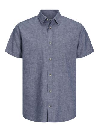 Jack & Jones Herren JJESUMMER Linen Shirt SS SN Langarmhemd, Faded Denim, S