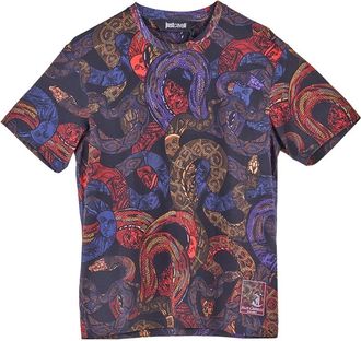 Just Cavalli Homme, Tops, Multicolore, Taille: XL Tshirt Serpenti Tutto
