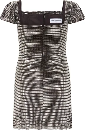 Self Portrait Tulle Rhinestone Dress - Gray
