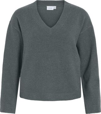 Vila Viliga L/S Rev V-Neck Knit Top - Noos