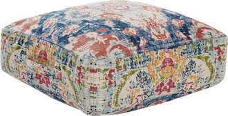 Beliani Pouf mit Griff Baumwolle bunt quadratisch 50 x 50 x 20 cm orientalisch Oued