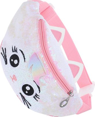 Hemobllo Bauchtasche Katzen Motiv mit Glitzernden Pailletten Verstellbarer Schnellverschluss G&uuml;rtel Schulter und H&uuml;fttasche f&uuml;r M&auml;dchen und Leichte Prinzessinn