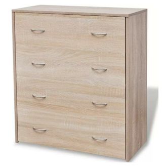 Les Tendances Commode 4 tiroirs bois de ch&ecirc;ne clair Jack
