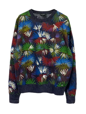 Chanel pull à fleurs (années 2000) - Noir