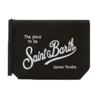 MC2 Saint Barth Femme, Sacs, Noir, Taille: ONE Size Aline Linen Clutch Bag
