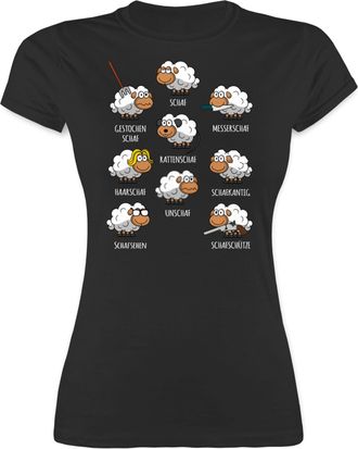 Shirtracer Shirt Damen - Schafe Sch&auml;fchen Sch&auml;fer Schaf Sheep Schafbauer Lustig Witzig - XXL - Schwarz - Tshirt Bedruckt mit schafen schafmotiv unschaf Shirts t 