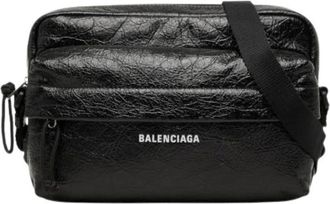 Balenciaga Pre-owned Sac bandouli&egrave;re en cuir Explorer - Homme - Pre-owned - Noir - Taille: ONE Size