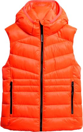 Superdry Damen Fuji Steppweste mit Kapuze Vulkankoralle 36