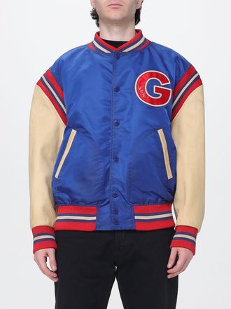 Golden Goose Blouson bomber en nylon style coll&egrave;ge avec logo contrastant