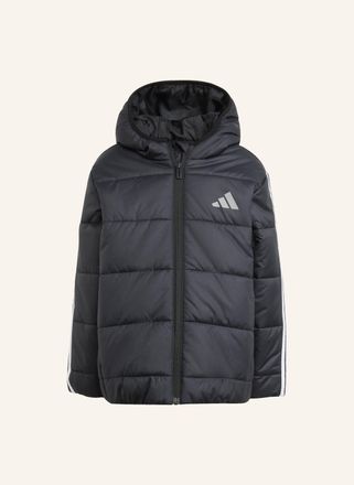 adidas Essentials 3-Streifen Gef&uuml;tterte Kinderjacke schwarz