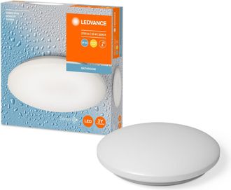 Ledvance LED Deckenleuchte Alu wei&szlig;, IP44 mit Sensor, 21W, 1800LM, 3000K, 400mm Wandleuchte und Deckenlampe ORBIS