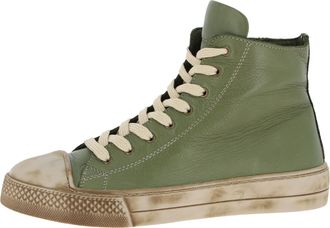 Andrea Conti Damen Sneaker Leder High Top Stiefelette Used Look 0067110, Größe:39 EU, Farbe:Grün