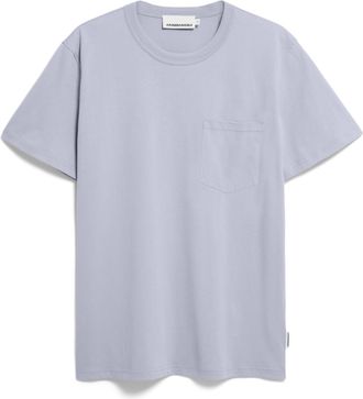 Armedangels Herren Midweight T-Shirt aus Bio-Baumwolle MAARKOS Pocket Relaxed Fit Misty Morning