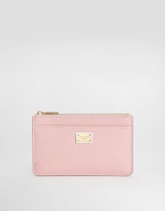 Dolce & Gabbana Dauphine Calfskin Card Holder - Frau Geldb&ouml;rsen Und Kleinlederwaren Rosa Leder Onesize