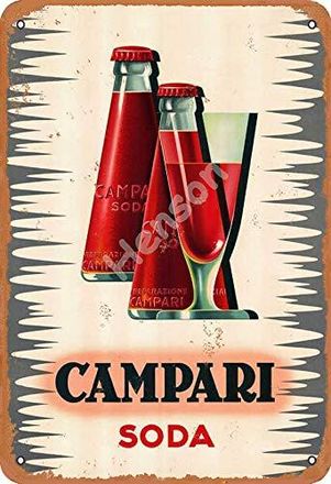 Henson Campari Soda Vintage Tin Sign Logo 12 * 8 inches Advertising Eye-Catching Wall Decoration