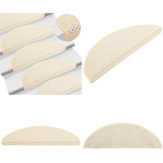 vidaXL Treppenmatten Selbstklebend Sisal-Look 15 Stk. 65x21x4 Berber - Treppenmatten - Stufenmatte - Sisal Look - Treppenschutz - Rutschfeste Matte - Home &