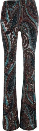 Etro Schlaghose aus Chenille-Jacquard - - Trousers - Damen - Mehrfarbig - M