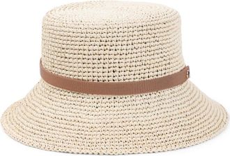 Valentino Garavani Femme, Accessoires, Beige, Taille: 57 CM V Logo Chain Large Brim Hat