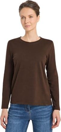 Cecil 3227278 T-Shirt Ras du Cou Basique, Mousse au Chocolat, X-Small Femmes