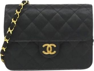 Chanel Sac bandouli&egrave;re en satin Pre-owned - Femme - Pre-owned - Noir - Taille: ONE Size