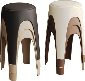 Generic 18.9Zoll stapelbare St&uuml;hle mit gepolsterten Sitzen, Runde Nesting Plastik f&uuml;r Flexible Klassenzimmer, Familie Versammlung, Langlebige R&uuml;ckenlose, Bunt