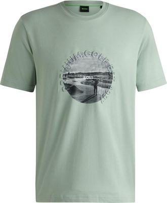 BOSS Herren Tee Graphic Heritage T-Shirt aus Stretch-Baumwolle mit Golf-Artwork Hellgrün M