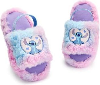 Disney Lilo & Stitch Chaussons Filles | Chaussons à glissière pour enfants avec personnage Stitch en forme de coeur en rose et bleu | Chaussons dintérieur av