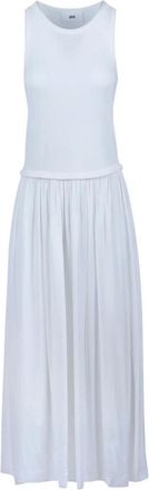 SOLOTRE Femme, Robes, Blanc, Taille: 36 FR Longue Robe avec Panneaux Contrast&eacute;s